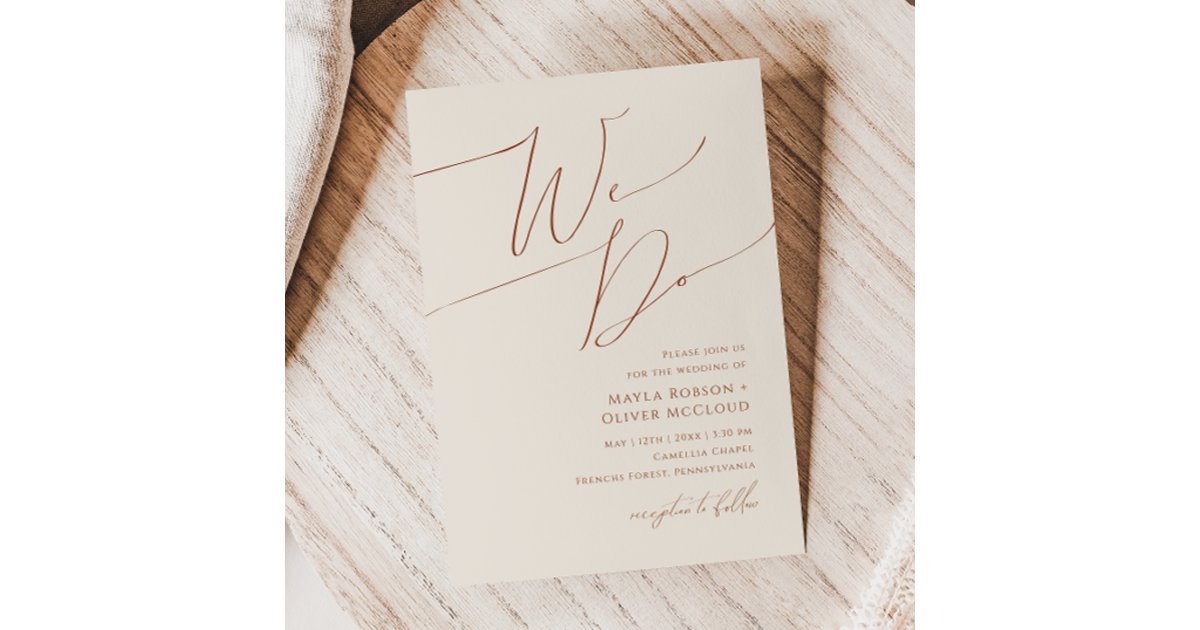 Whimsical Desert | Beige We Do Wedding Invitation | Zazzle