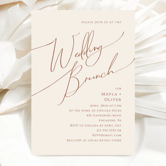 Whimsical Desert | Beige Wedding Brunch Invitation | Zazzle