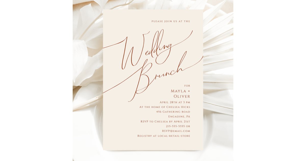 Whimsical Desert | Beige Wedding Brunch Invitation | Zazzle