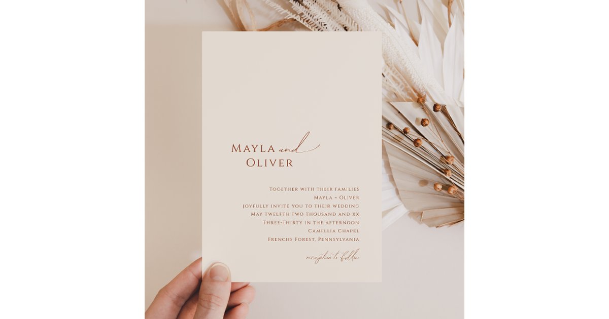 Whimsical Desert | Beige Wedding Invitation | Zazzle