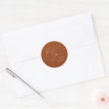 Whimsical Desert | Rust Thank You Wedding Favor Classic Round Sticker ...