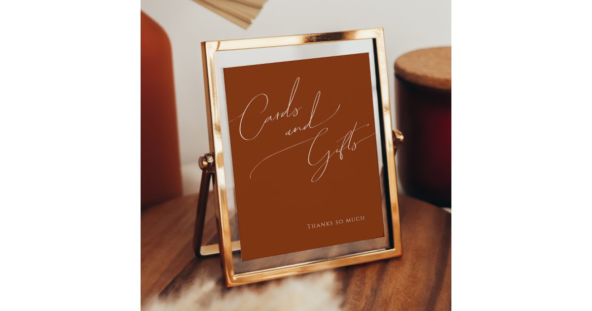 Whimsical Desert | Terracotta Cards and Gifts Sign | Zazzle