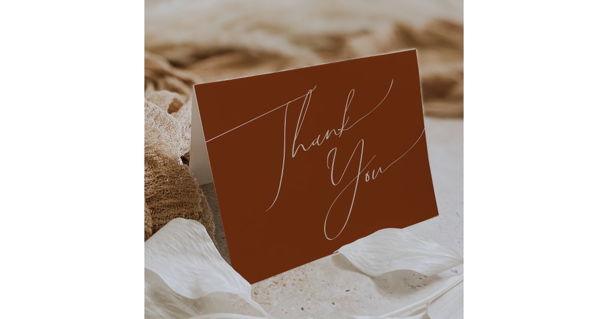 Whimsical Desert Terracotta Folded Thank You Card | Zazzle