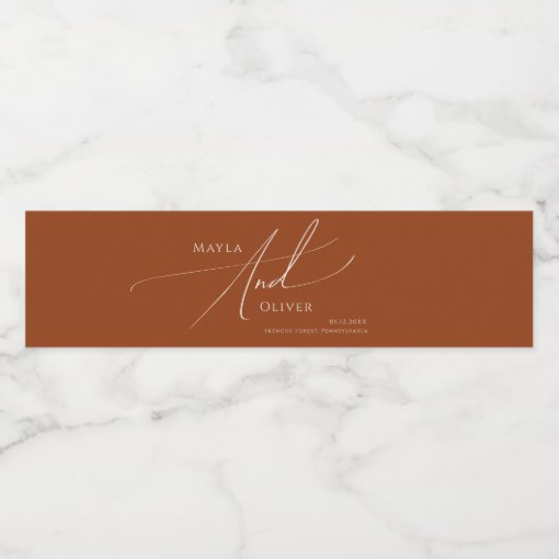 Whimsical Desert | Terracotta Water Bottle Label | Zazzle