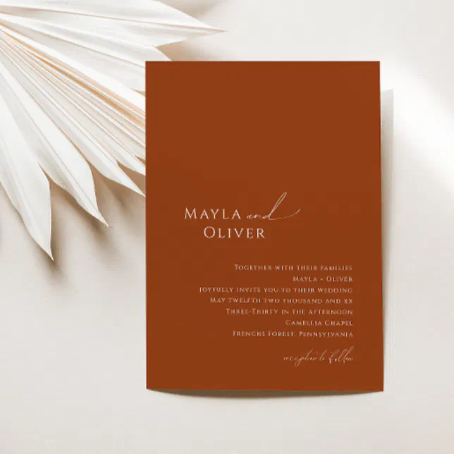 Whimsical Desert | Terracotta Wedding Invitation | Zazzle