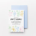 Whimsical Doodle Party Animals Any Year Birthday Invitation | Zazzle