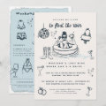 Whimsical Doodle River Float Bachelorette Weekend Invitation | Zazzle
