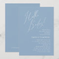 Whimsical Dusty Blue Hello Baby! Baby Shower Invitation | Zazzle