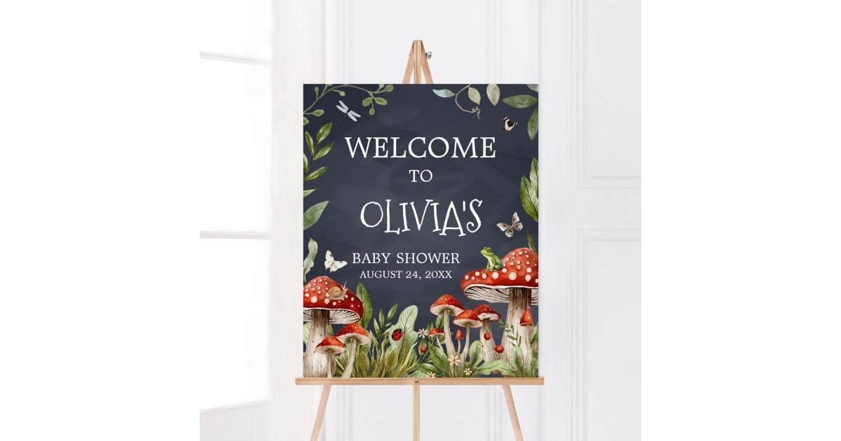Whimsical Enchanted Forest Mushroom Welcome Poster | Zazzle