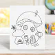 Whimsical Fairy Mushroom Coloring Page Poster | Zazzle
