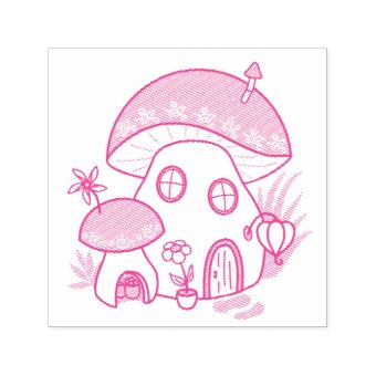 Whimsical Fairy Mushroom House Self-inking Stamp | Zazzle