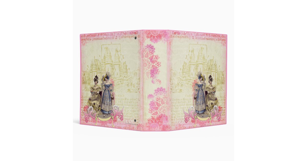 Whimsical Fairytale Castle Collage Art Binder | Zazzle