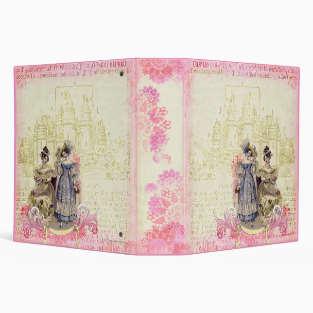 Whimsical Fairytale Castle Collage Art Binder | Zazzle
