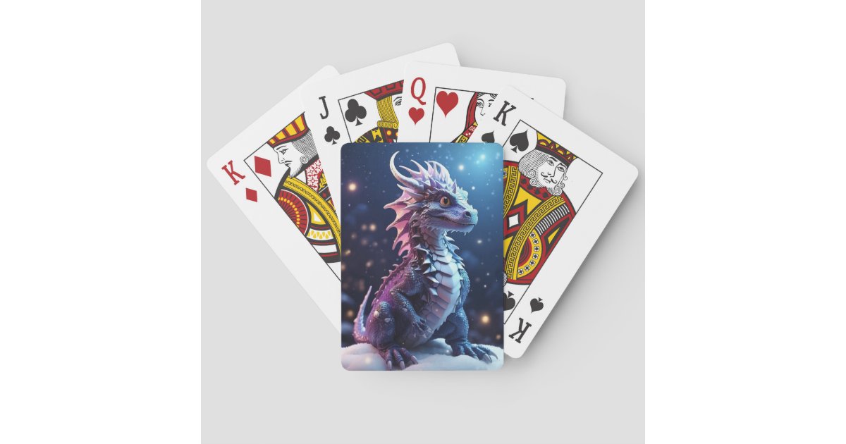 Whimsical Fairytale Dragon Playing Cards | Zazzle