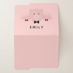 Whimsical & Fancy Pink Pig Cute Farm Animal File Folder | Zazzle