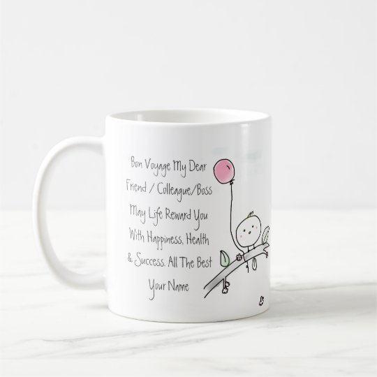 Whimsical Farewell Coworker Lineart Handwritten Coffee Mug | Zazzle.com