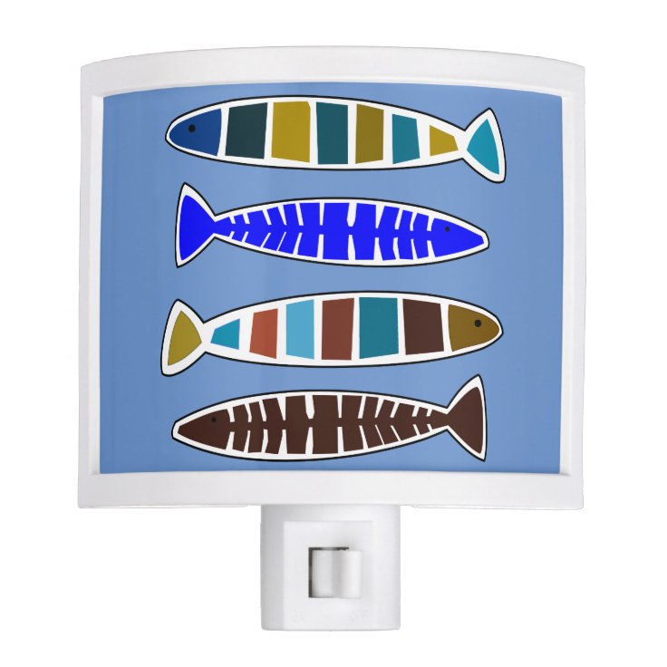 Whimsical Fish Nautical Coastal Nightlight | Zazzle