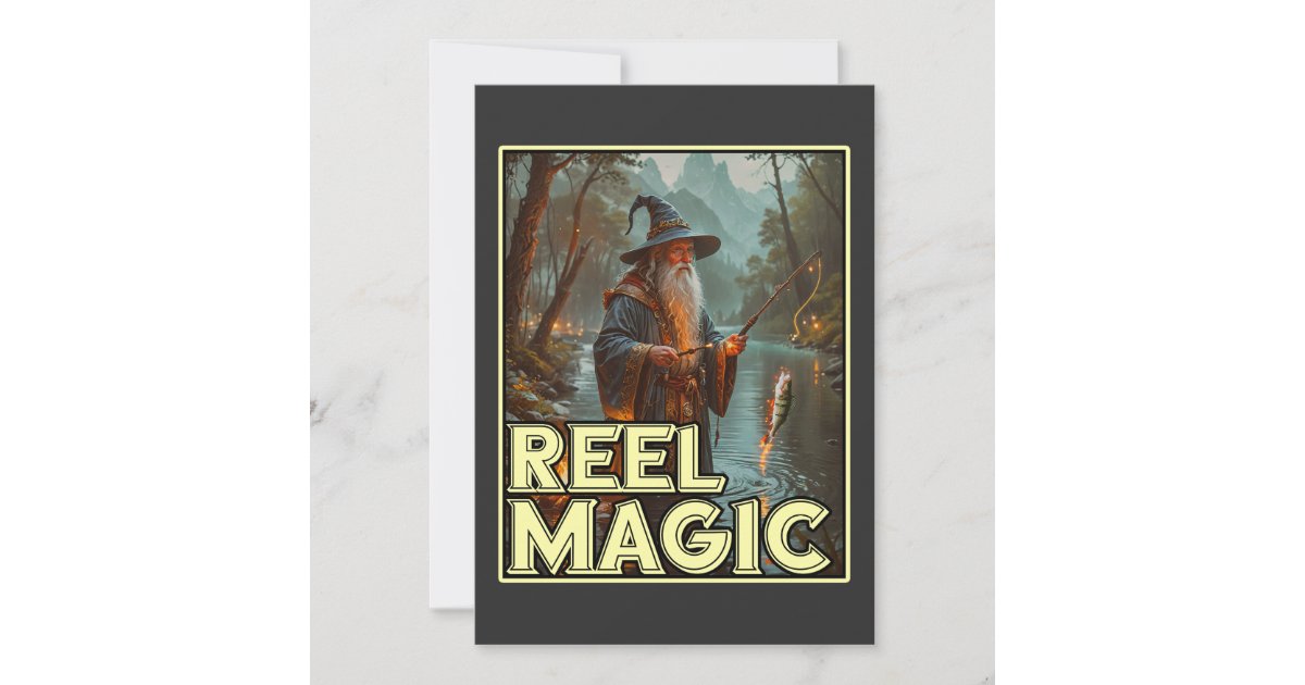 Whimsical Fishing Wizard Invitation | Zazzle