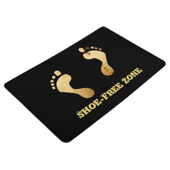 Whimsical Footprints Shoe-Free Zone Cool Custom Floor Mat | Zazzle
