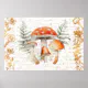 Whimsical Forest Mushroom Vintage letter Farmhouse Poster | Zazzle