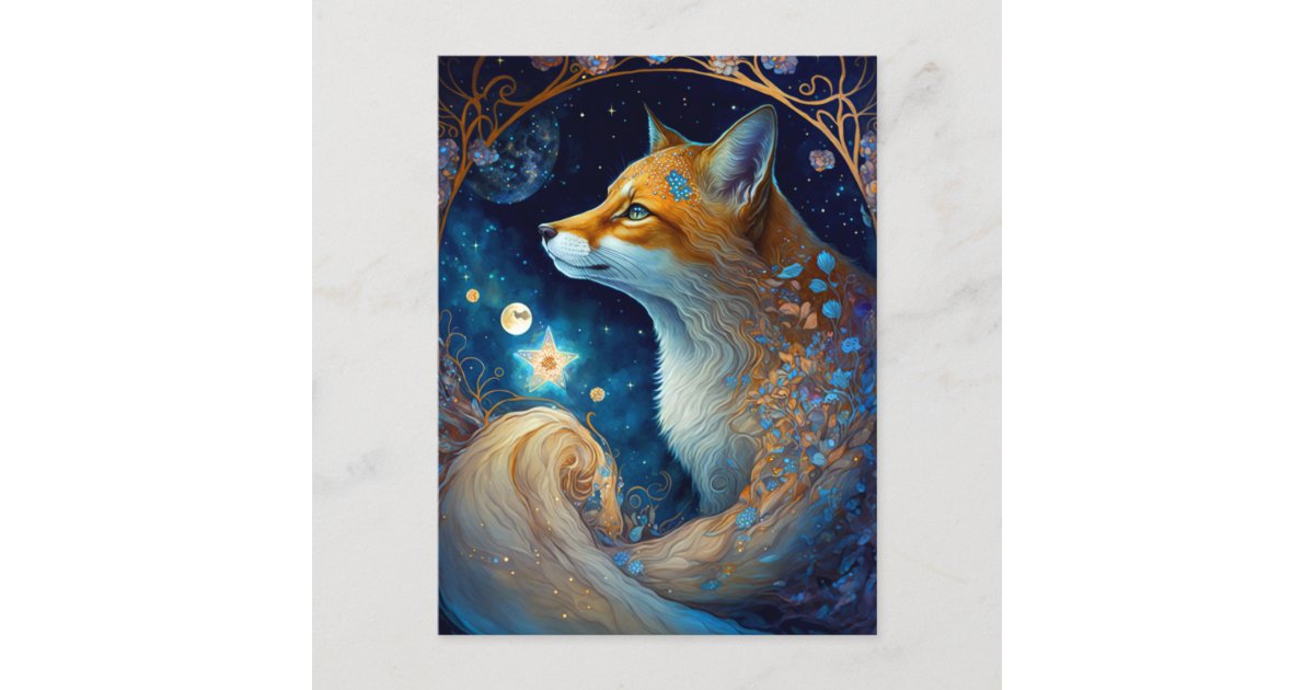 Whimsical Fox Fantasy Art Postcard | Zazzle