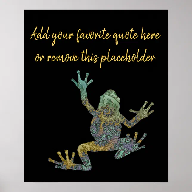 Whimsical Fractal Tree Frog with Custom Quote Poster | Zazzle