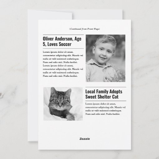 Whimsical Fun Newspaper Multi-Photo Holiday Card | Zazzle