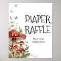 Whimsical Fungi Mushroom Fall Diaper Raffle Poster | Zazzle