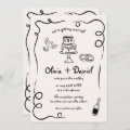 Whimsical Funky Hand Drawn Photo QR Code Wedding Invitation | Zazzle