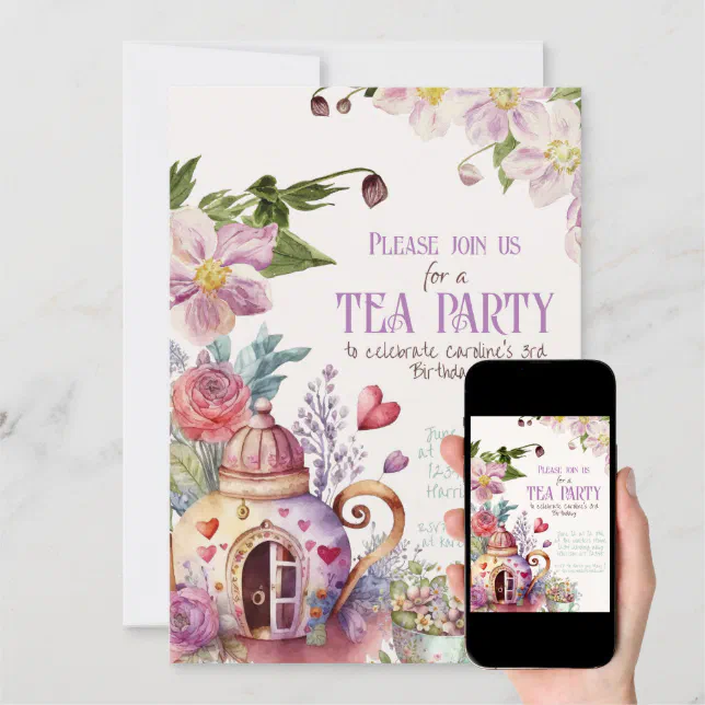 Whimsical Garden Fairytale Tea Party Invitation | Zazzle