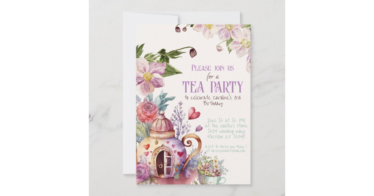 Whimsical Garden Fairytale Tea Party Invitation | Zazzle