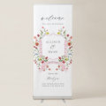 Whimsical Garden Wildflower Wedding Welcome Retractable Banner | Zazzle