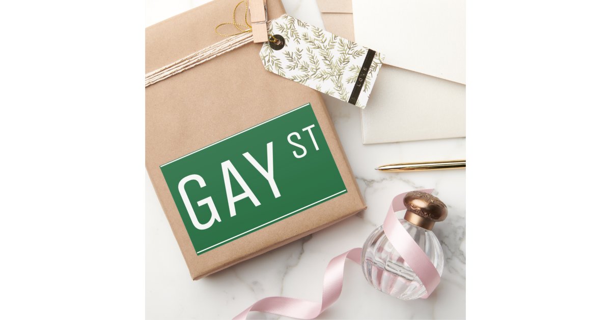 Whimsical Gay Street Sign Pride Queer LGBTIQ Party Rectangular Sticker ...