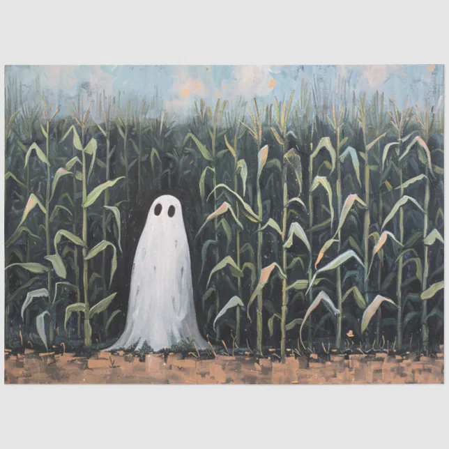Whimsical Ghost Corn Field Decoupage Tissue Paper | Zazzle