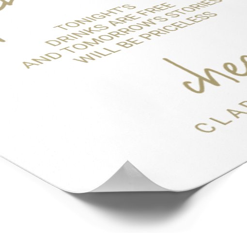 Whimsical Gold Calligraphy Open Bar Sign | Zazzle