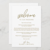 Whimsical Gold Calligraphy Wedding Welcome Letter Program | Zazzle