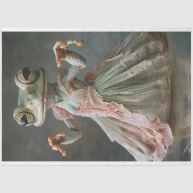 Whimsical Green Dancing Frog in Tutu Decoupage Tissue Paper | Zazzle