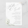 Whimsical Greenery and Gold Schedule of Events Enclosure Card | Zazzle