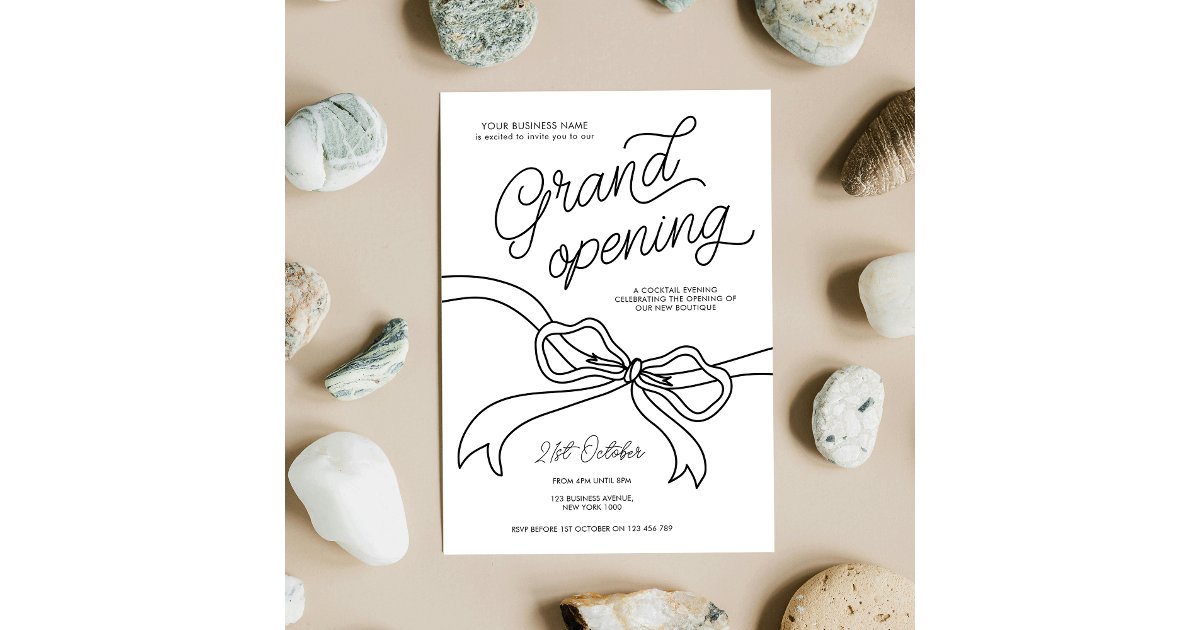 Whimsical Hand Drawn Business Grand Opening Invitation | Zazzle