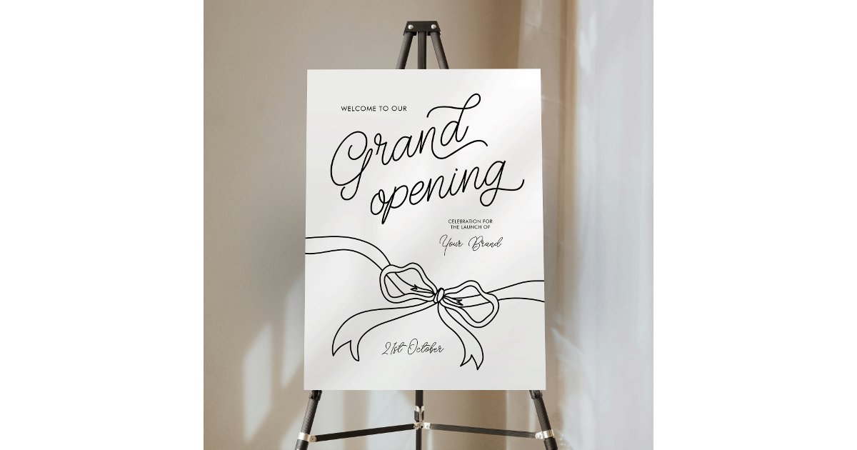 Whimsical Hand Drawn Business Grand Opening Sign | Zazzle