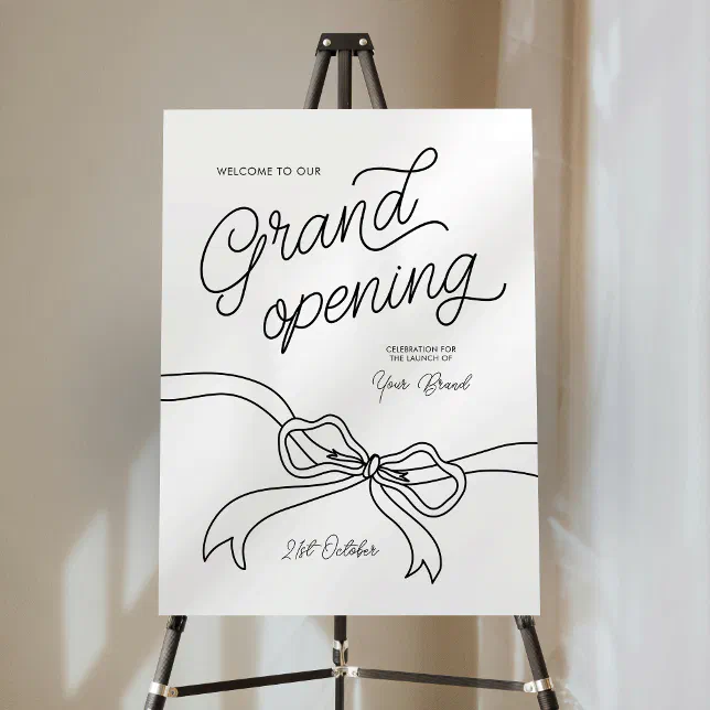 Whimsical Hand Drawn Business Grand Opening Sign | Zazzle