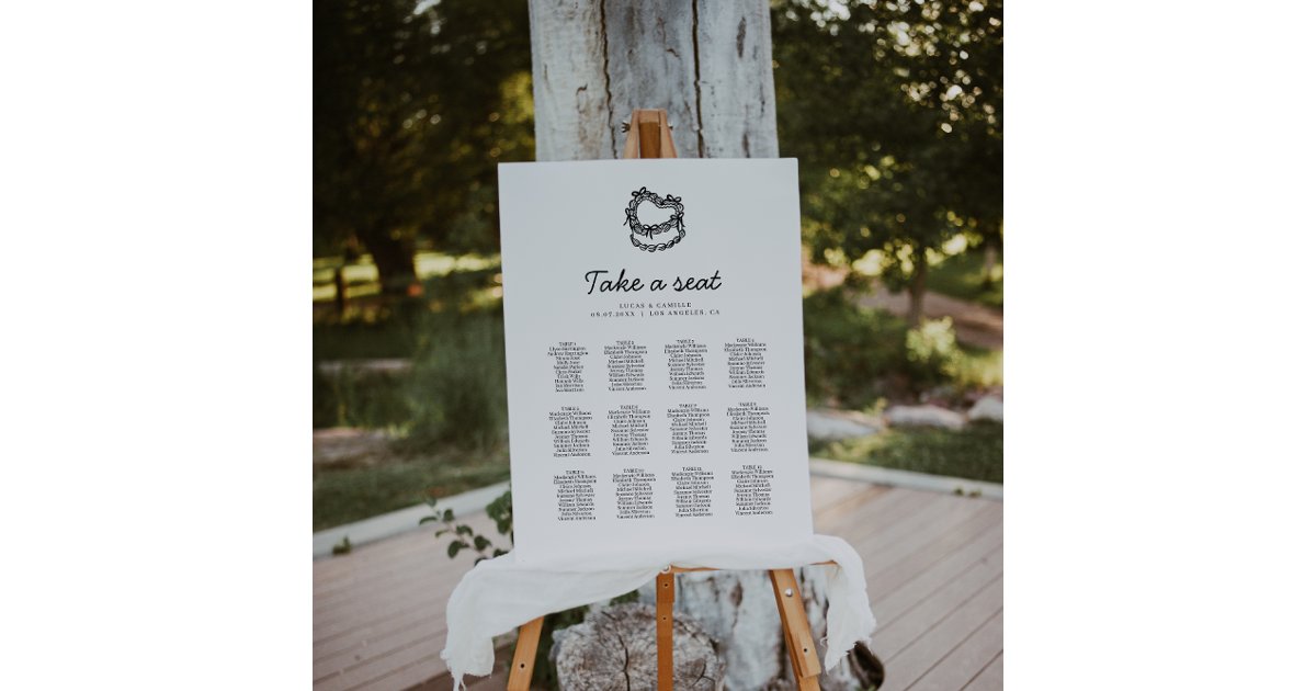 Whimsical Hand-Drawn Cake Seating Chart Foam Board | Zazzle