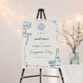 Whimsical Hand Drawn Engagement Party Welcome Sign | Zazzle