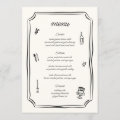 Whimsical Hand Drawn French Wedding Menu | Zazzle