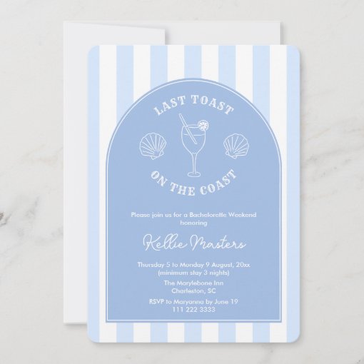 Whimsical Hand Drawn Last Toast On The Coast Party Invitation | Zazzle