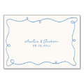 Whimsical Hand Drawn Light Blue Place Card | Zazzle