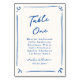 Whimsical Hand Drawn Navy Blue Table Card | Zazzle