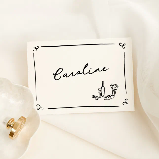 Whimsical Hand Drawn Place Card | Zazzle