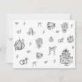 Whimsical Hand Drawn QR Code Black White Wedding RSVP Card | Zazzle