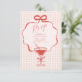 Whimsical Hand Drawn Red Bow Wavy Wedding RSVP Card | Zazzle